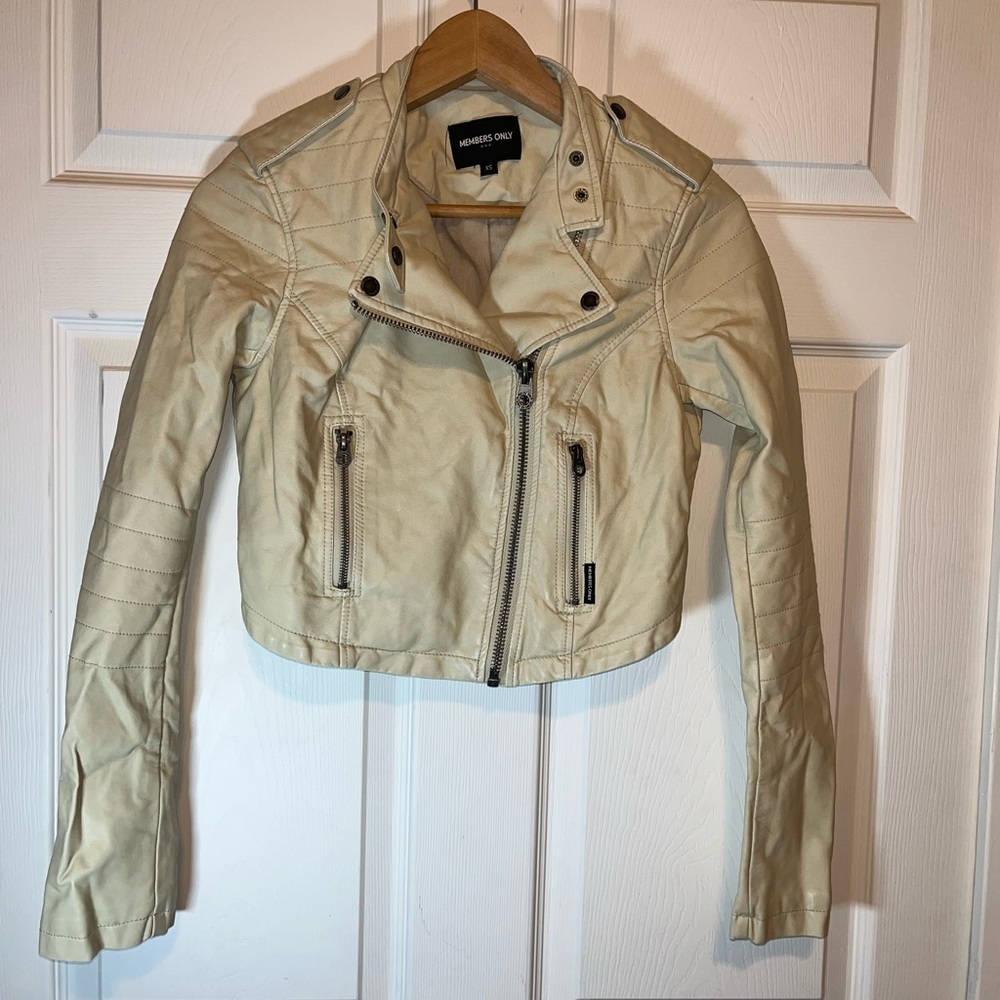 Members Only Light Tan Faux Leather Jacket - Gem